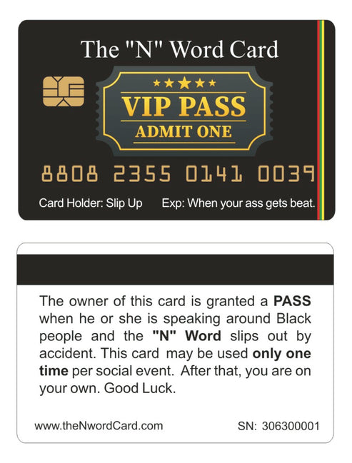 Official N Word Pass Card™ (8 PACK) Free Shipping.. – Baby Mama Card Store